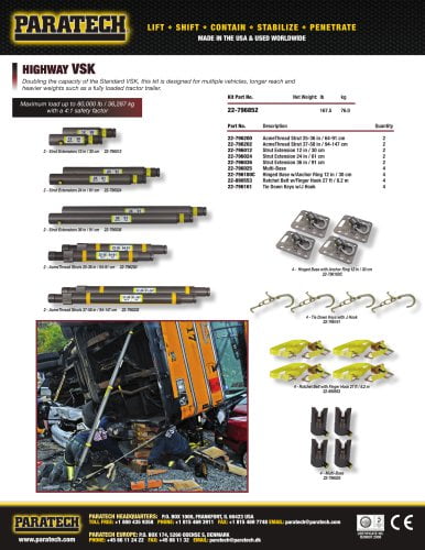Highway Stabilization Kit Paratech Technical Rescue, 53% OFF